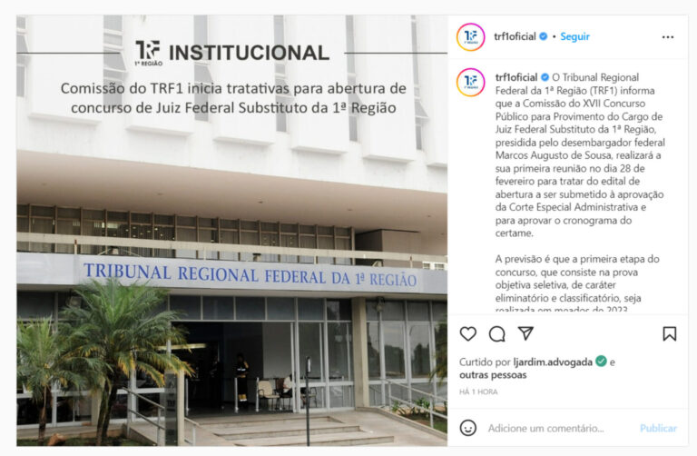 Concurso TRF1 Juiz: comissão se reúne para ajustar edital.
